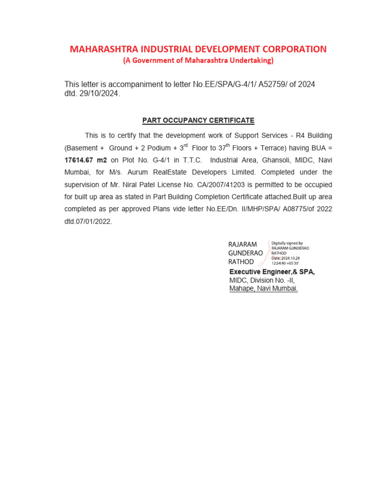 R4 Occupancy Certificate | PDF