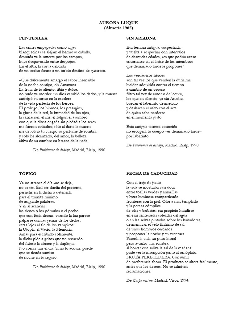 AURORA LUQUE. Seleccion | PDF