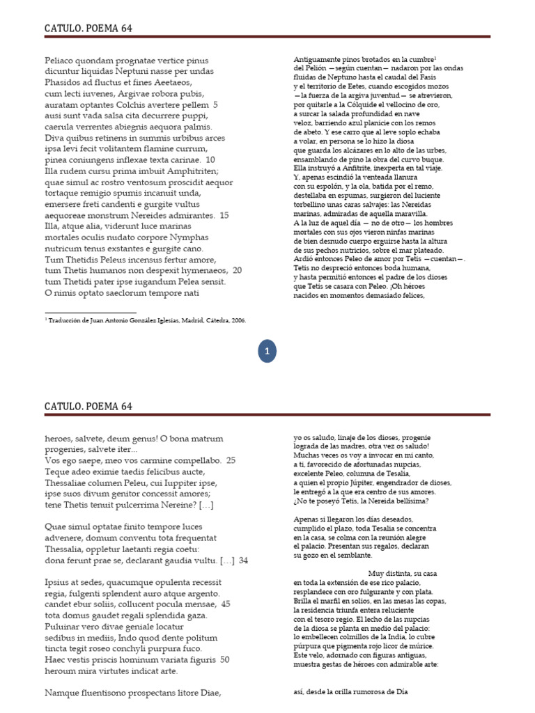 Catulo Poema 64 | PDF