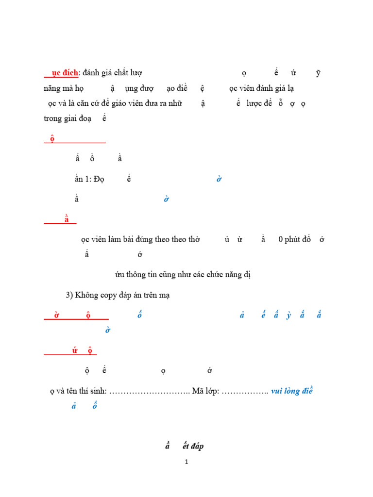 A1 - Movers Template Answer Sheet | PDF