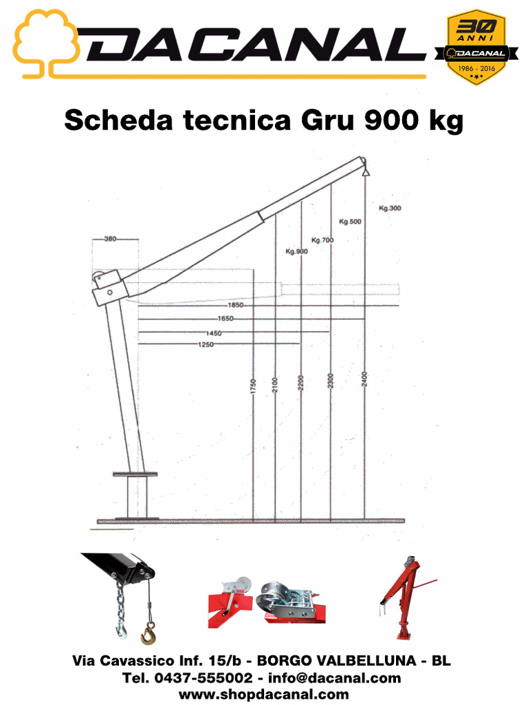 Scheda tecnica Gru 900 kg | PDF