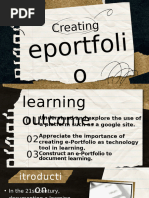 Instructions For Creating Your EPortfolio Using Google Sites | PDF