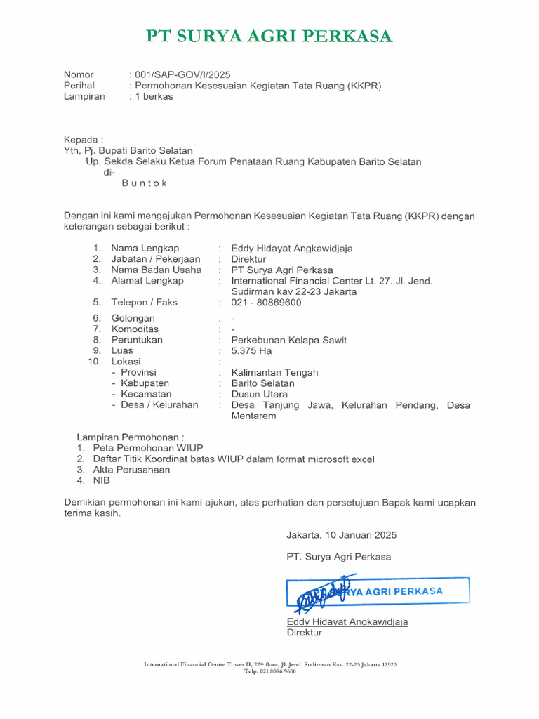 001 (Permohonan Kesesuaian Kegiatan Tata Ruang (KKPR) - SAP) - 10 Jan ...