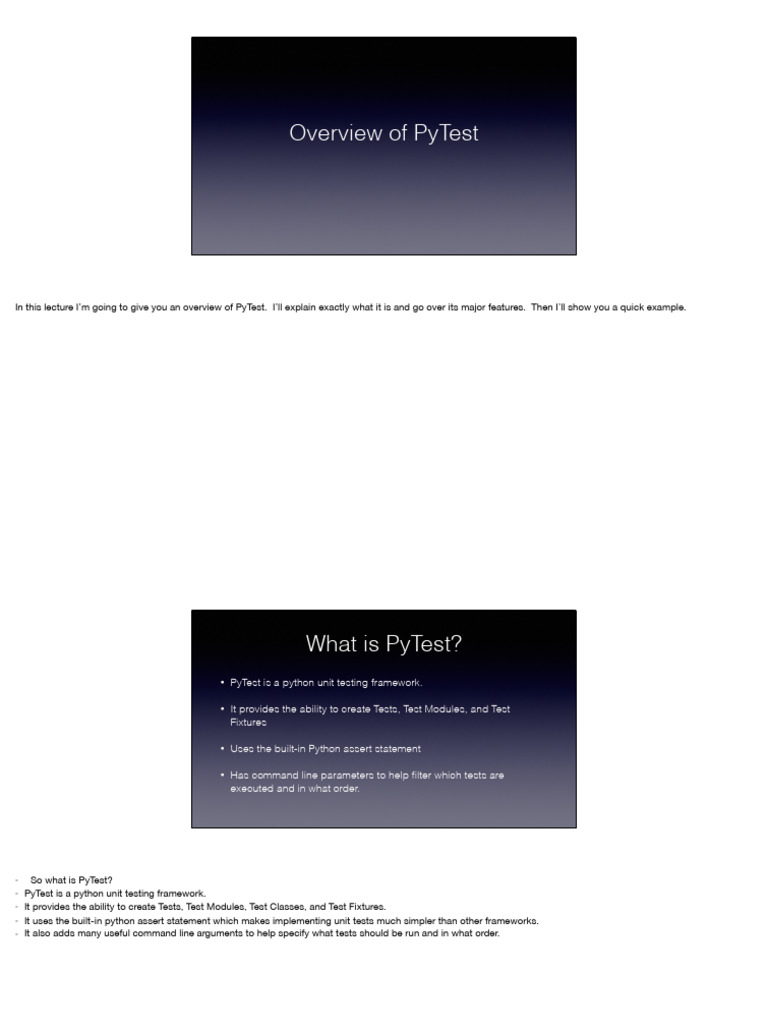 Pytest_Overview_Presentation 2 | PDF | Computer Programming | Software ...