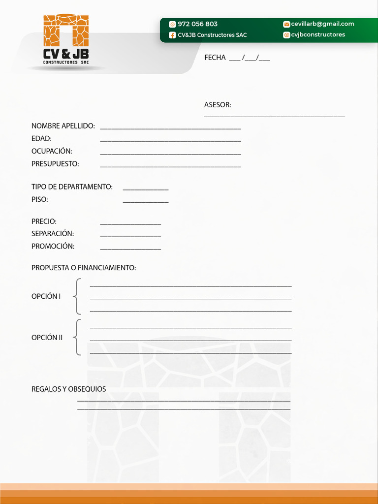 Membrete de Constructora CV | PDF