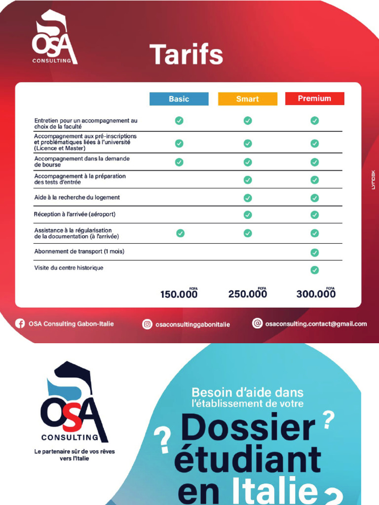 Grille Tarifaire Osa Consulting | PDF