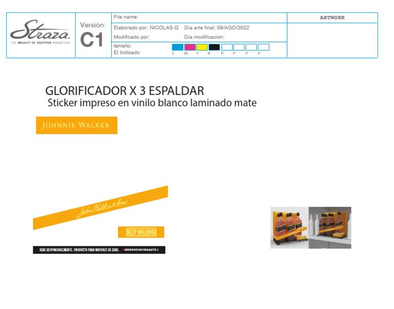 Arte Final JW Black Label Glorificador Canal Tradicional Chile - 3 Bot Con Espaldar | PDF