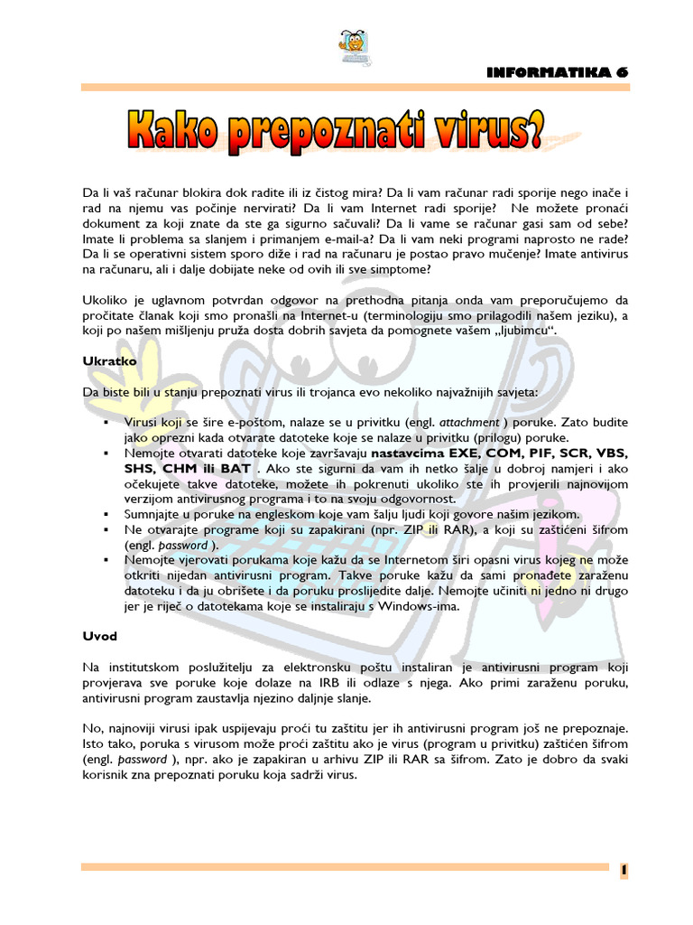 Prepoznavanje Virusa | PDF