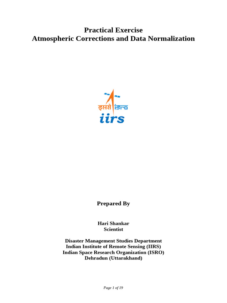 Atmospheric Corrections and Data Normalization | PDF