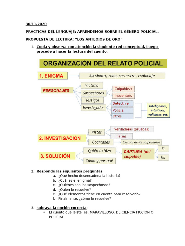 Actividad Cuento Policial | PDF | Cuentos