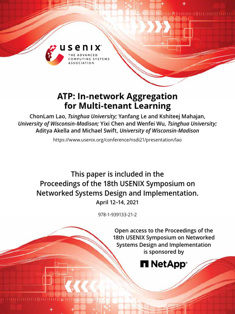 Lao Et Al - 2021 - USENIX - ATP In-Network Aggregation For Multi-Tenant Learning | PDF ...