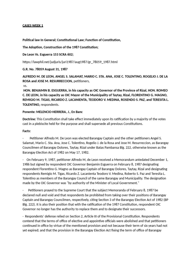 Cases Consti Reviewer | PDF | Justice | Crime & Violence