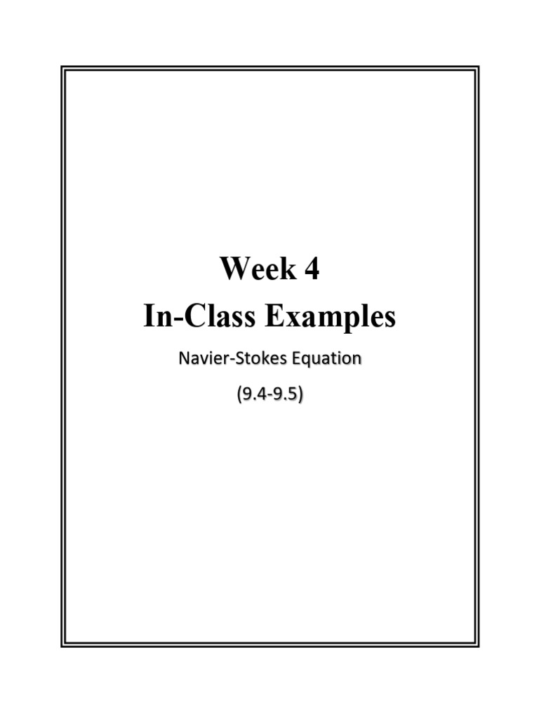 Week4 Navier Stoke-Equation Solution | PDF