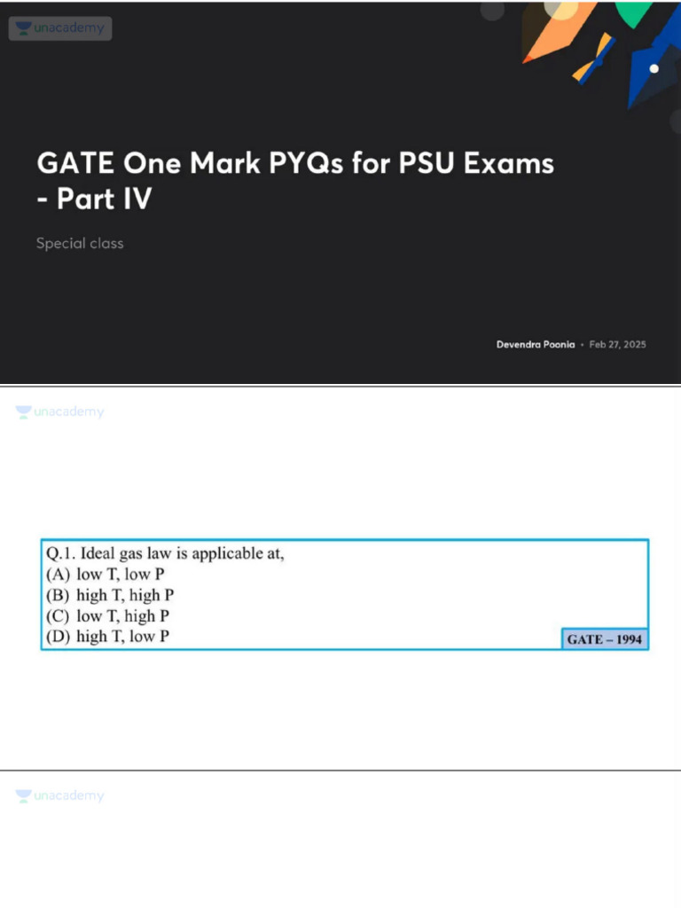GATE One Mark PYQs For PSU Exams Part IV No Anno | PDF