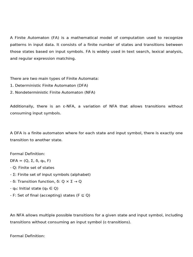 Finite Automaton Report Utf8 | PDF | Automata Theory | Theoretical Computer Science