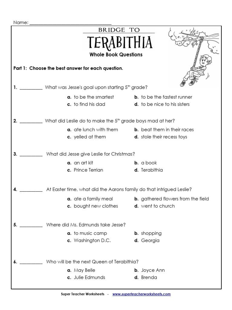 Bridge To Terabithia Whole Book GREHB | PDF