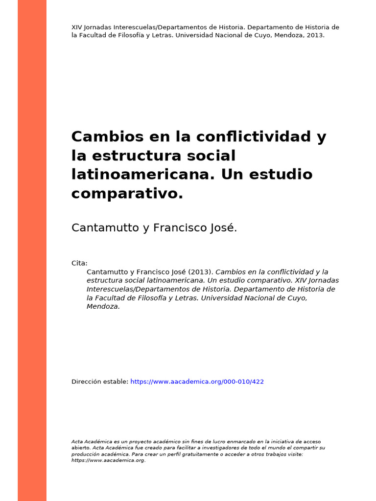Cantamutto y Francisco José (2013) - Cambios en La Conflictividad y La Estructura Social ...