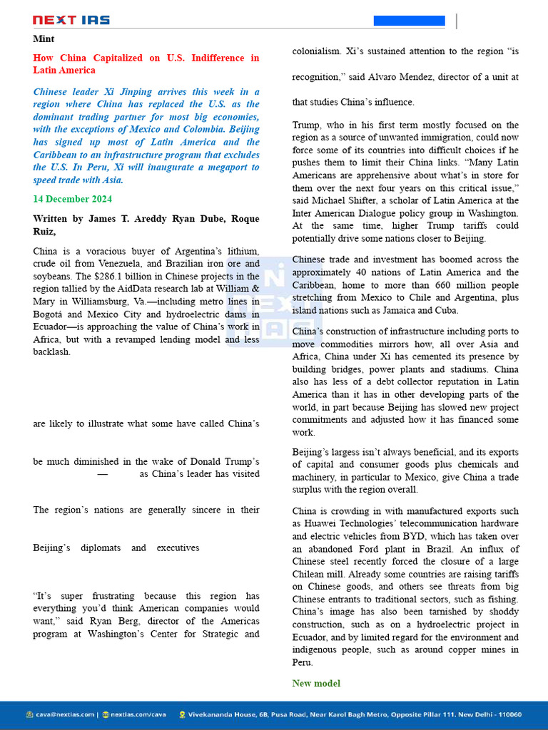 Art LatinAmerica Dec23 C26 | PDF | Latin America | China