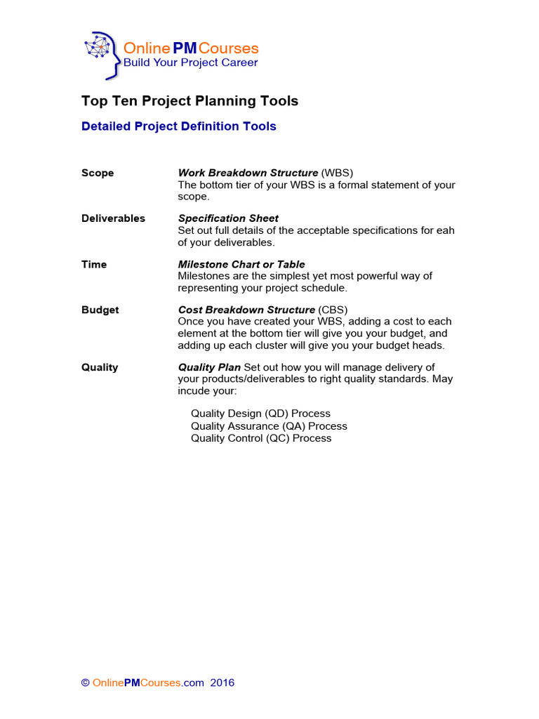Top Ten Project Planning Tools | PDF | Business