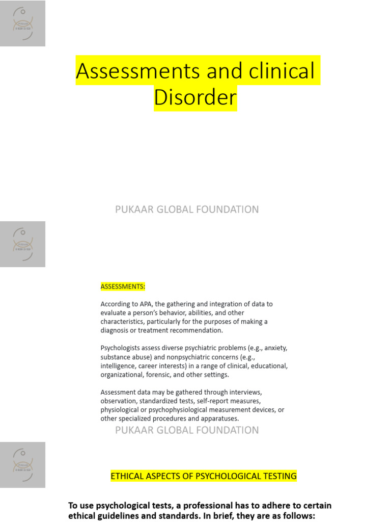 Comprehensive Guide to Psychological Assessments | PDF | Dsm 5 | Mental ...