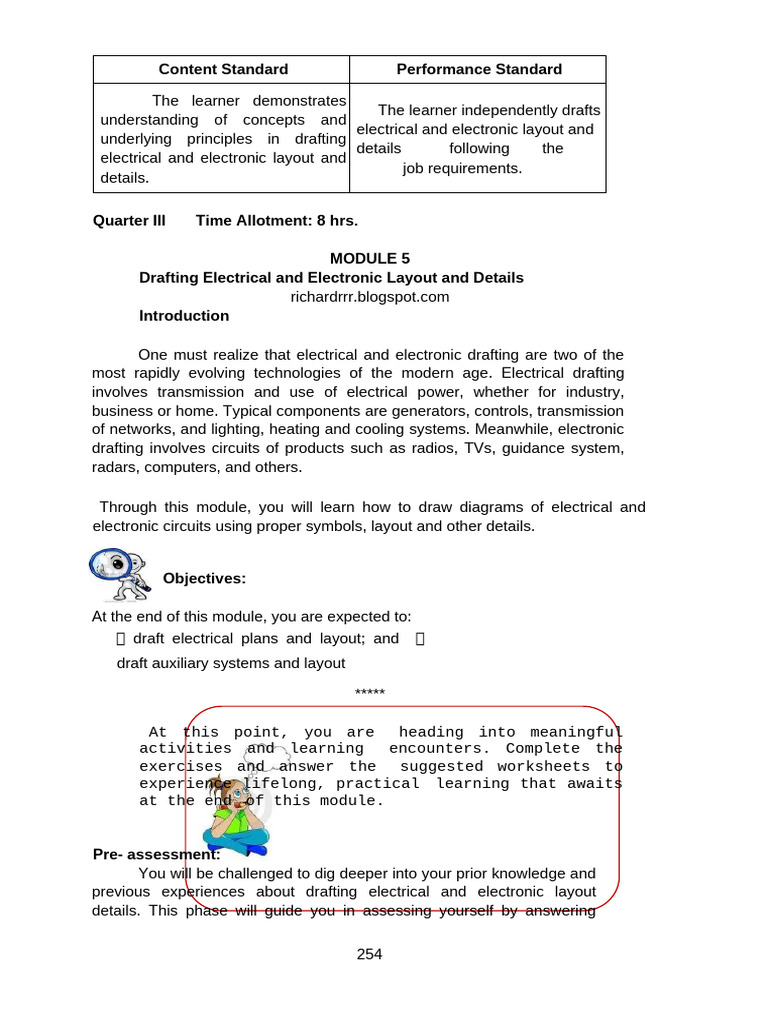 E TD LM Module 5 Drafting Electrical Electronic Layout | PDF | Direct Current | Watt