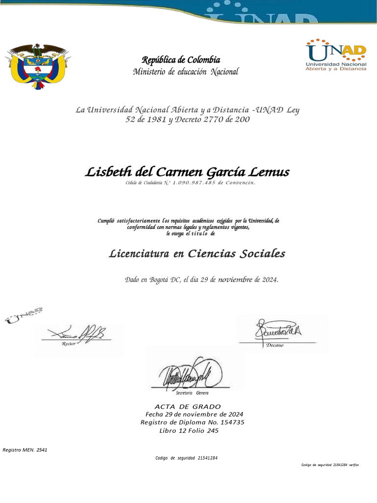 Licenciatura en Ciencias Sociales UNAD | PDF