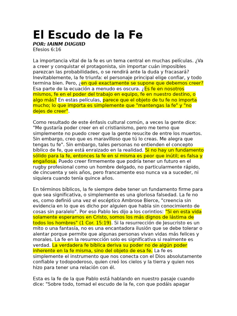 El Escudo de la Fe I A I N M . D U G U I D | PDF | Fe | Cristo (título)