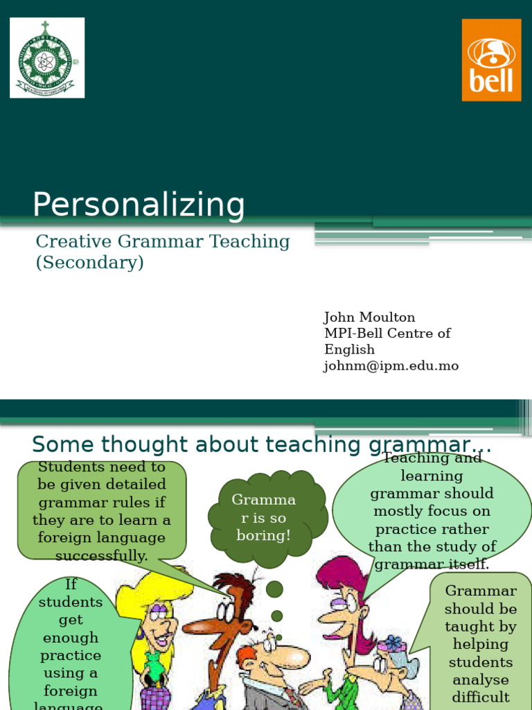 Creative Grammar Teaching (Secondary) - Personalizing | PDF ...