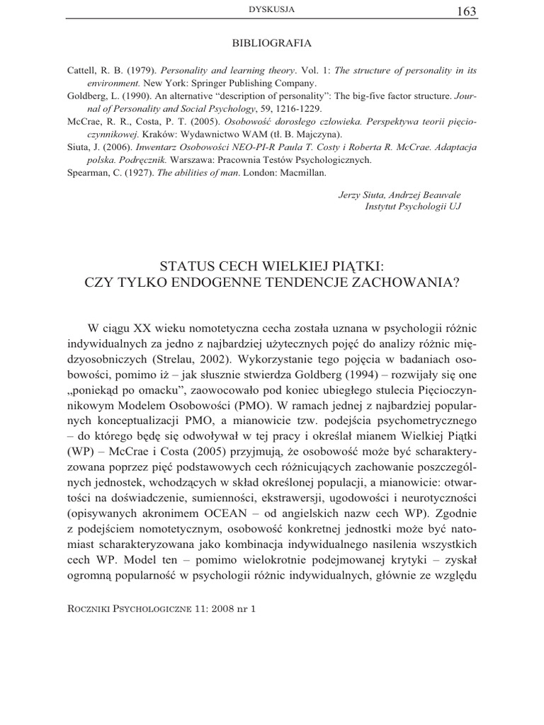 RPsych 2008nr1 163-171 Zawadzki | PDF