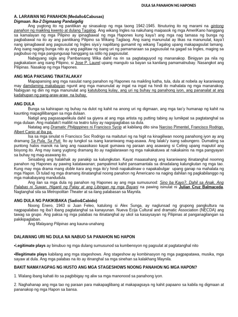 Dula Hapones Final | PDF