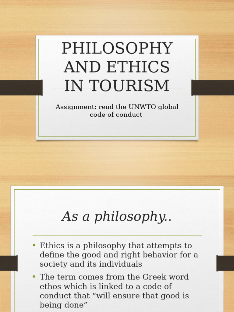 Ethics in Tourism | PDF | Morality | Tourism