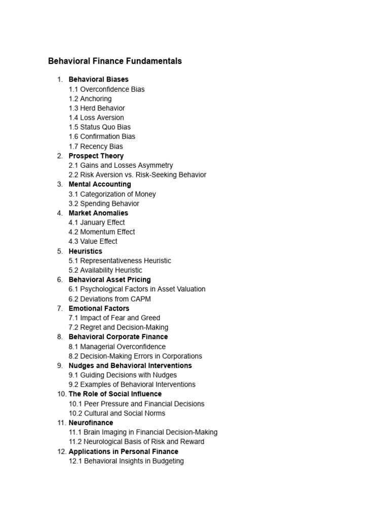 Behavioral Finance Fundamentals | PDF