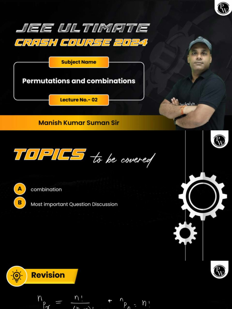 Permutations and Combinations 02 _ Class Notes __ JEE Ultimate Crash ...