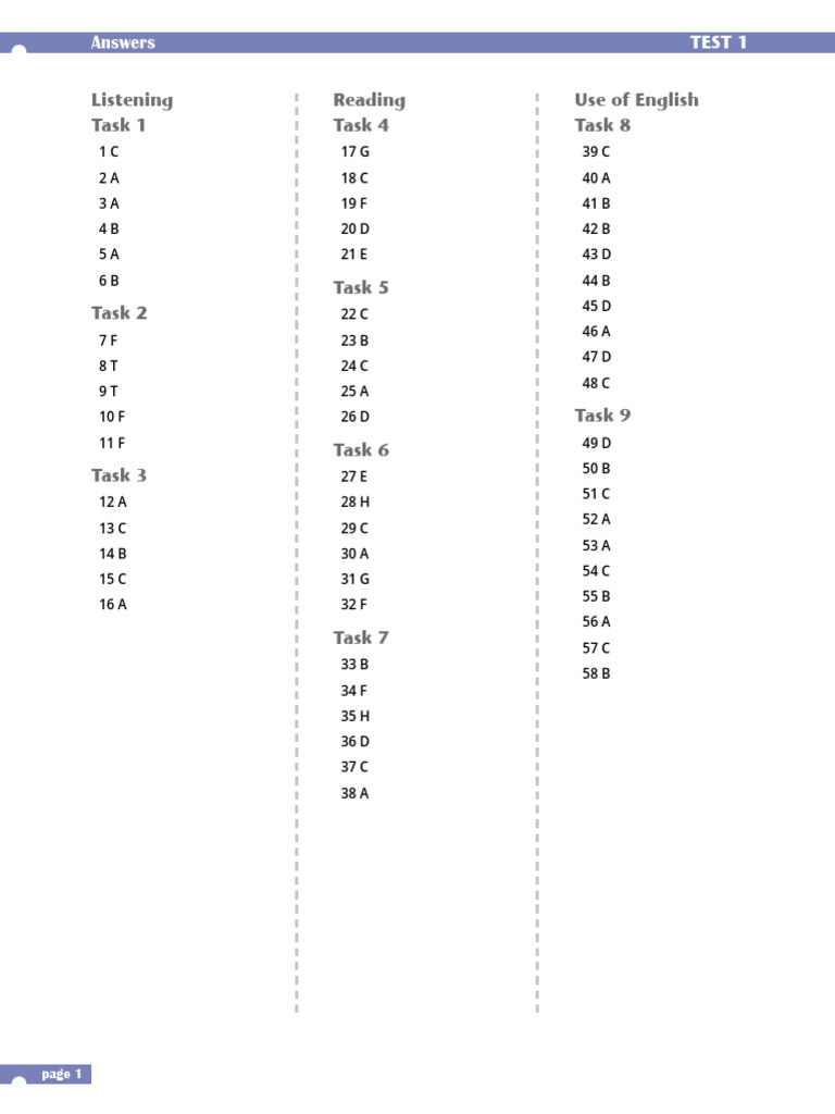 Exam Answer Key Compilation | PDF