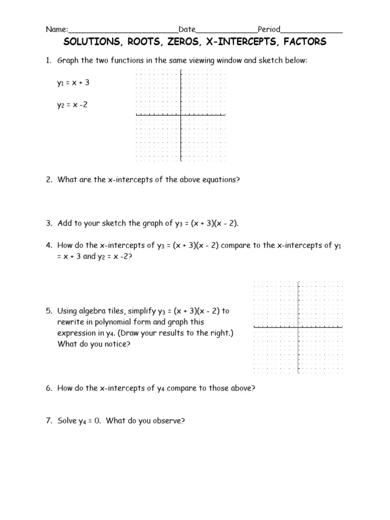 Graphing Functions and X-Intercepts | PDF | Zero Of A Function | Polynomial