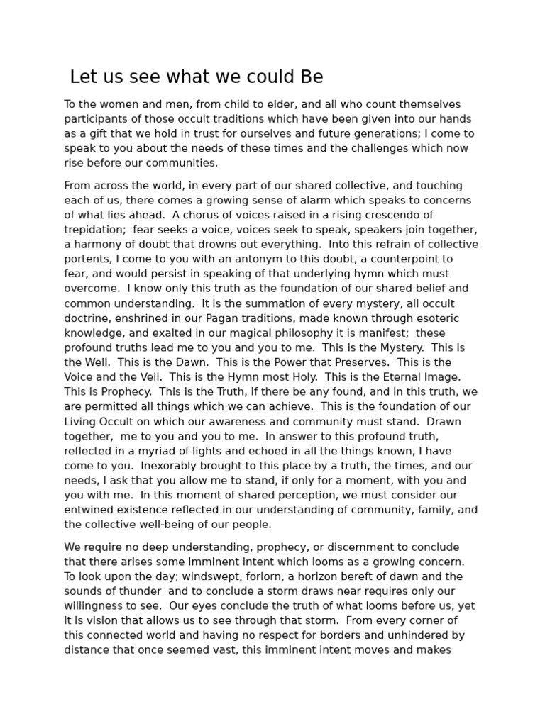 Let Us See What We Could Be 2 | PDF | Faith | Mind
