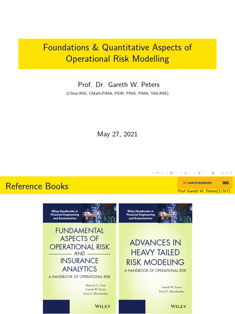 Operational Risk Modelling Foundations Quantitative Tools 1737376565 | PDF | Basel Ii | Capital ...