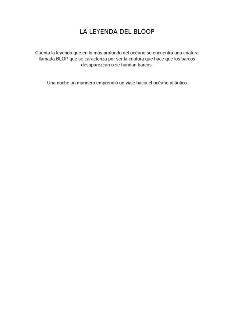 La Leyenda Del Bloop | PDF
