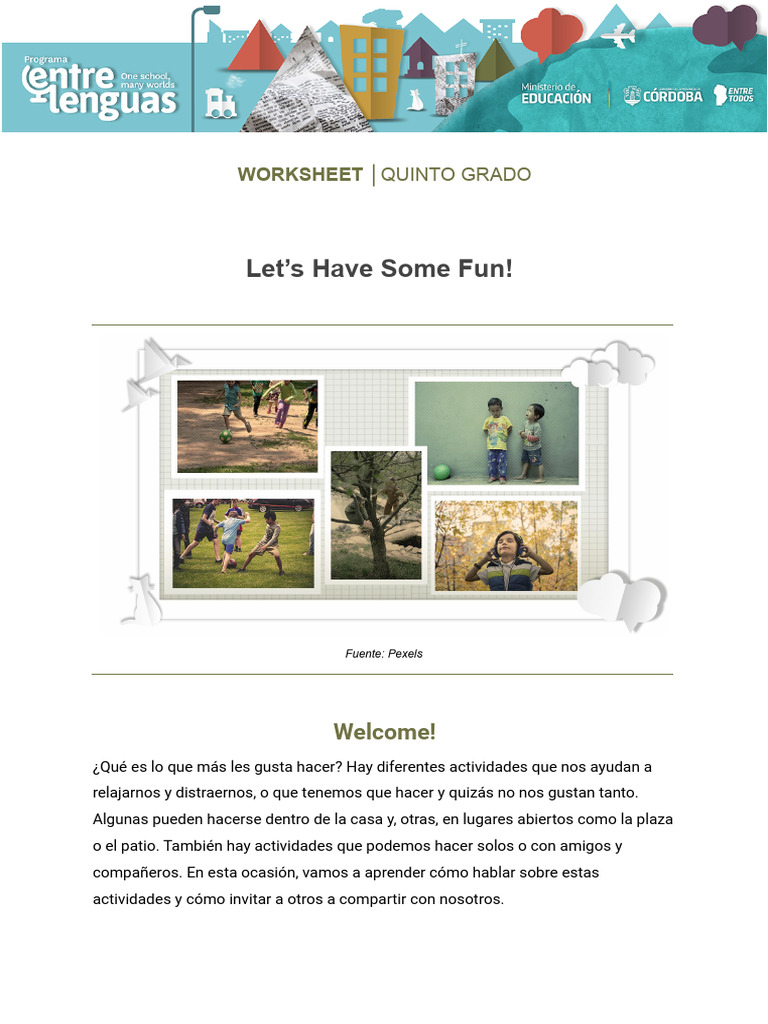 5º Unit 2. 4 LET'S HAVE SOME FUN | PDF