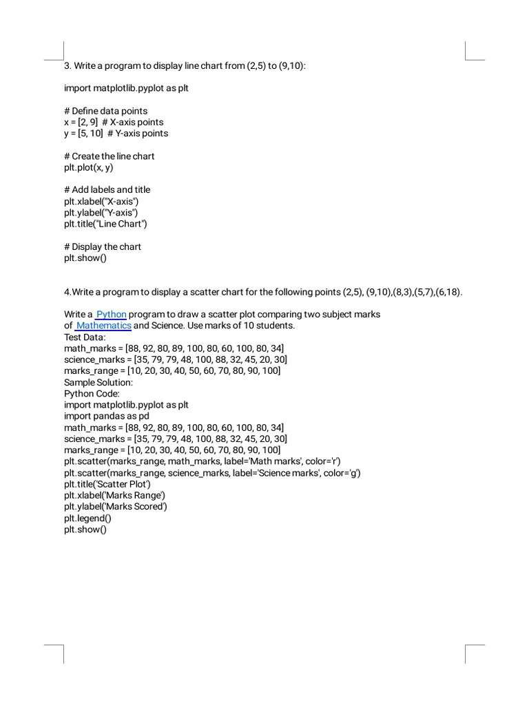 Python Programs for Charts Using Matplotlib | PDF