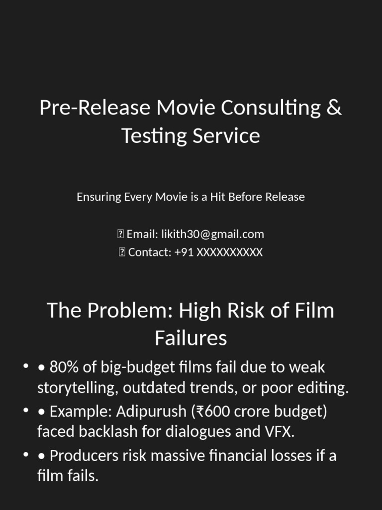 Pre-Release Movie Consulting Pitch Final Styled Fixed | PDF
