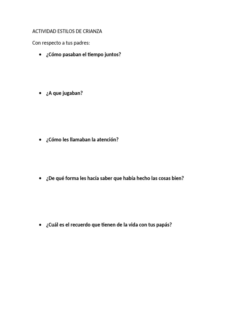 Actividad Estilos de Crianza | PDF