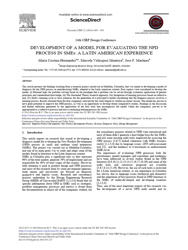 (P) HERNANDEZ 2014 - Development of A Model For Evaluating The NPD ...