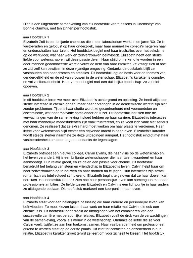 Engels Samenvatting Chemistry | PDF