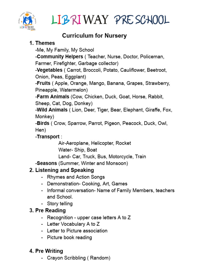 Nursery Curriculum Overview and Activities | PDF