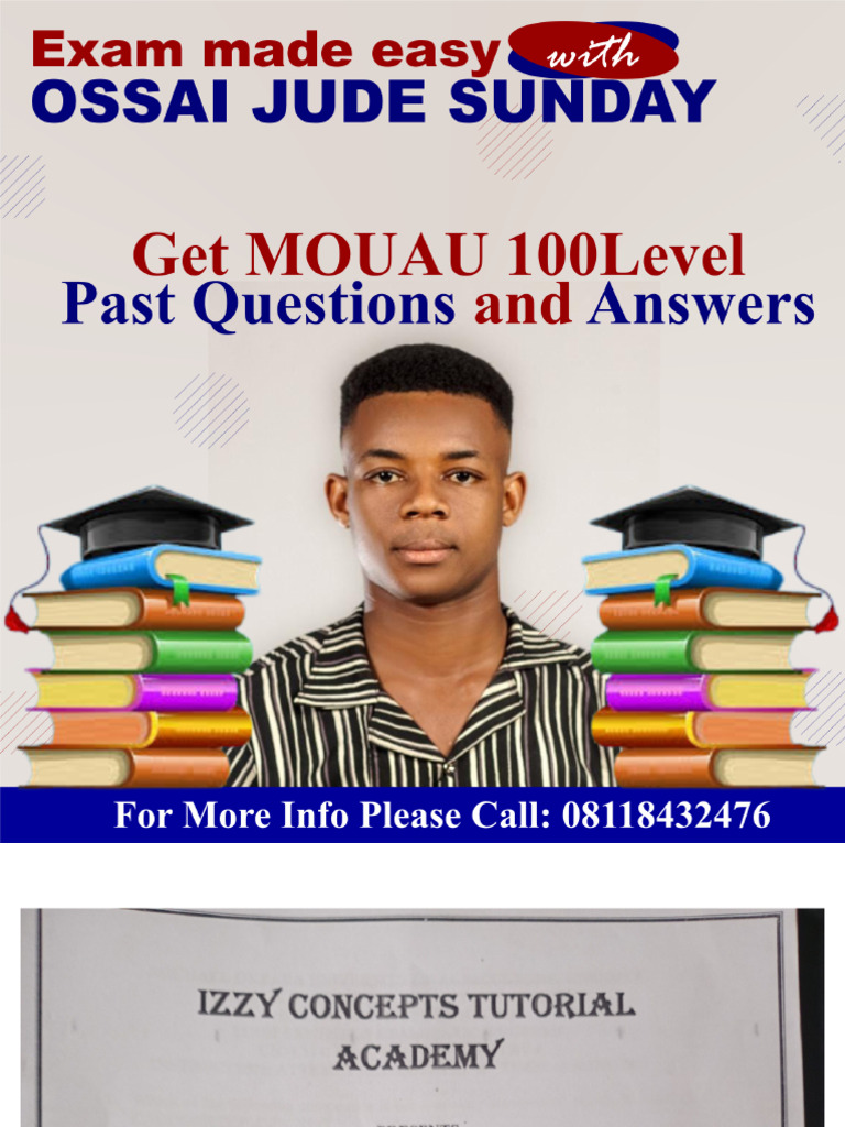 Ossai Jude Sunday - CHM 114 Questions and Answers | PDF