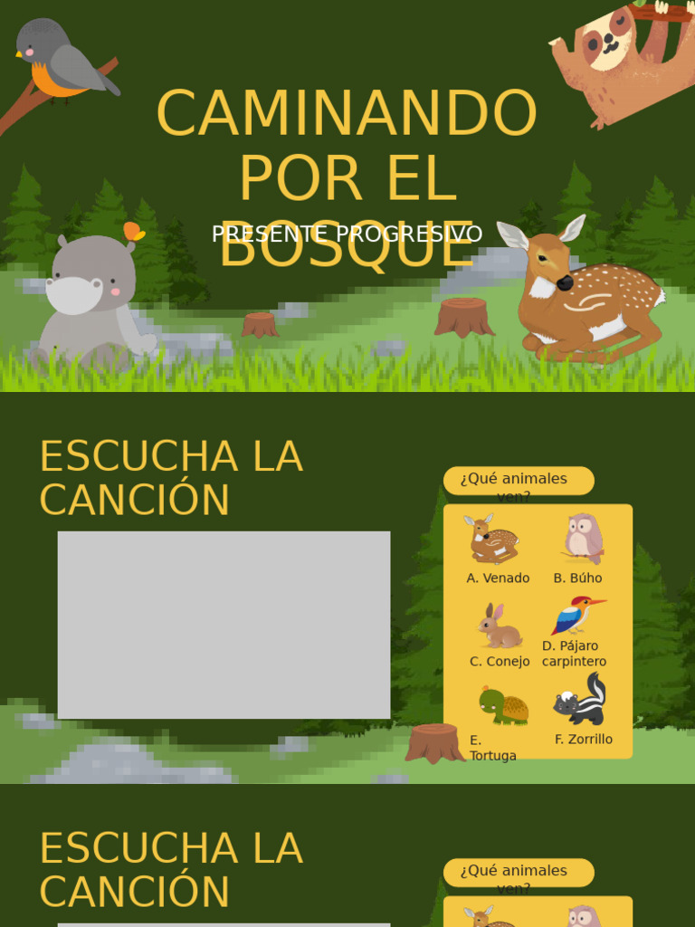Caminando por el bosque: Canción infantil | PDF