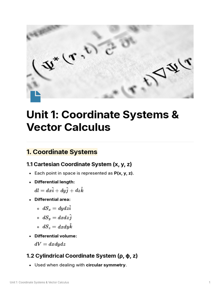 Vector Calculus for Students | PDF | Euclidean Vector | Integral