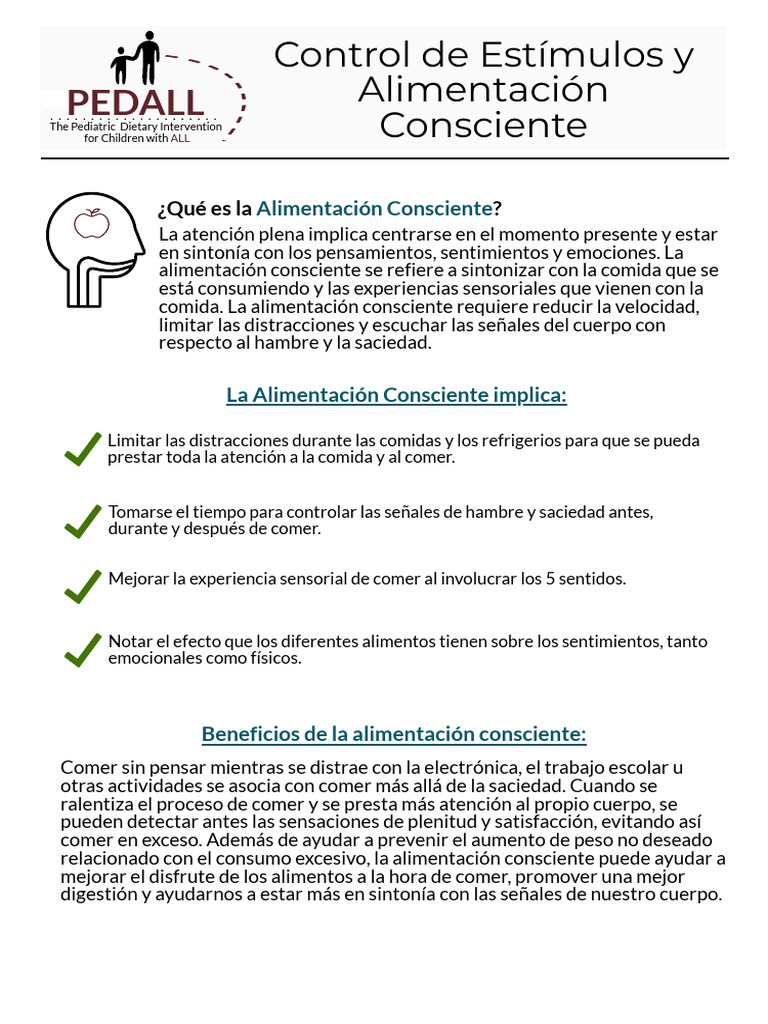 Span Edu Handout - Mindful Eating | PDF | Alimentos | Las emociones