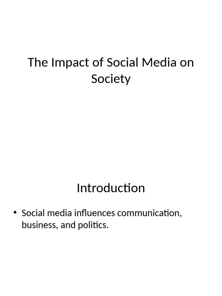 Social Media's Societal Impact | PDF
